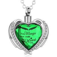 China Silver Plated Angel Wing Hug Necklace for Memorial Ash Holder and Funeral Keepsake for sale