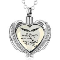 China Silver Plated Angel Wing Hug Necklace for Memorial Ash Holder and Funeral Keepsake for sale