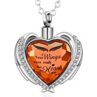 China Silver Plated Angel Wing Hug Necklace for Memorial Ash Holder and Funeral Keepsake for sale