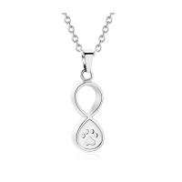 China Excellent Europe and US Heart-Shaped Footprints Stainless Steel Pet Memorial Necklace for sale