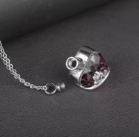 China CNC Inlay Technology Stainless Steel Crystal Heart Ashes Urn Keepsake Cremation Pendant Jewelry for sale