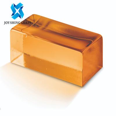 China Solid Crystal Glass Block Brick 190x190x80mm Customizable for Building Decoration Walls Partitions for sale