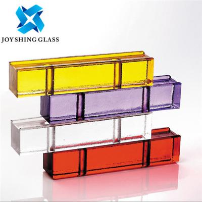 China Custom Crystal Tinted Glass Blocks 190×190×95mm & 145×145×80mm for Building Windows and Walls for sale