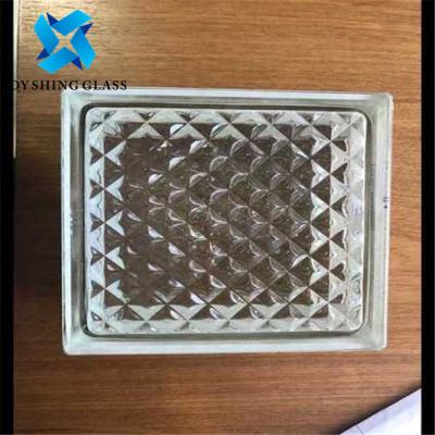 China Hollow Glass Block Brick 190x190x95mm with 80-Minute Fire Rating for Sound Insulation Walls for sale