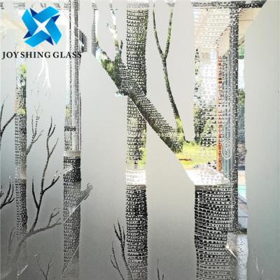 China Two Side Coated Acid Etched Glass 4mm 5mm 6mm 8mm Anti-Slip for Office and Bathroom Applications for sale