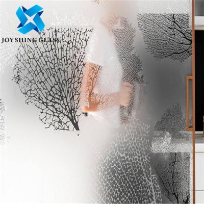 China Decorative Acid Etched Glass 3mm-19mm Thick Frosted Art Glass for Interior Design | Custom Sizes 2440×3660mm for sale