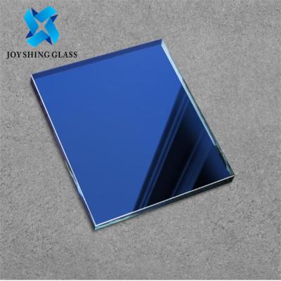 China Coloured Mirror Glass Sheets 1830x2440mm Blue Float Glass - 2mm to 8mm Thickness Options | Joy Shing for sale