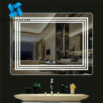 China LED Lighted Bathroom Magnifying Mirror Wall Mounted 500×700mm 800×600mm with 3000K-6000K Adjustable Lighting and Anti-Fog Function for sale