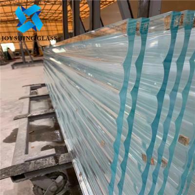 China 6mm 8mm Clear Patterned Tempered Glass - Water Ripple Surface in 1830×2440mm & 3660×2440mm Sizes for sale