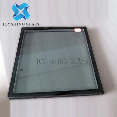 China Sun Shading Low-E Blue Grey Insulating Glass 6+12A+6 24mm with U-value 1.9 SHGC 0.32 for Building Applications for sale