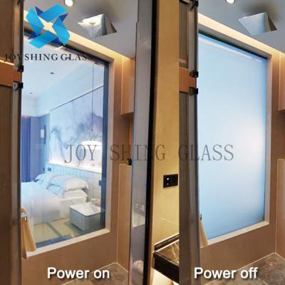 China PDLC Film Privacy Glass Switchable Smart Glass 4+4mm to 6+6mm Thickness with 78% Transmittance and 50,000 Hour Lifespan for sale
