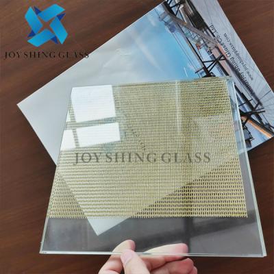 China Tempered Laminated Wired Glass 6+6mm to 12+12mm Thickness with Metal Mesh for Safety & Fire Protection for sale