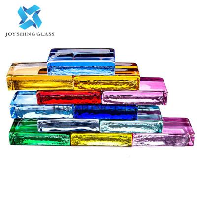 China Custom Colored Glass Brick Wall 190x190x80mm with 10-Year Warranty - Multiple Patterns & Colors Available for sale