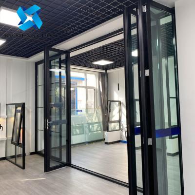 China Thermal Break Aluminium Folding Sliding Doors JY-AD104 with 5-12mm Glass and Custom Sizes for sale