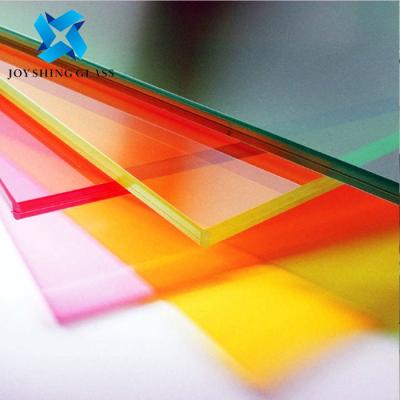 China 8mm+8mm Red Laminated Glass 0.76mm PVB Interlayer Safety Glass 16.76mm for sale