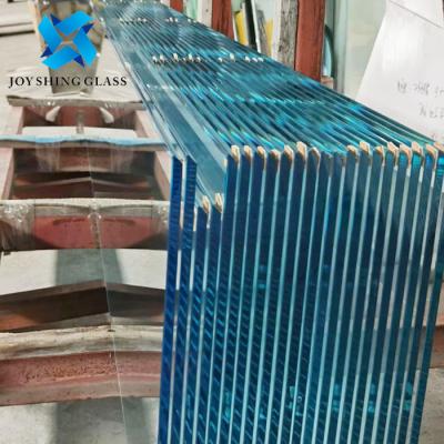 China F-Blue Tempered Heat Soaked Glass 12mm - Low 0.001% Self-Explosion Rate Safety Glass for sale