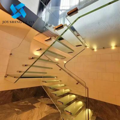 China Custom Glass Staircase Solutions with 1‰ Self-Explosion Rate HST Tempered Glass and Laminated Safety Glass Options for sale