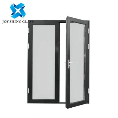 China 60 Series UPVC Casement Doors with Woodgrain Finish - Custom 6mm to 12mm Glass Options for Residential & Commercial Use for sale