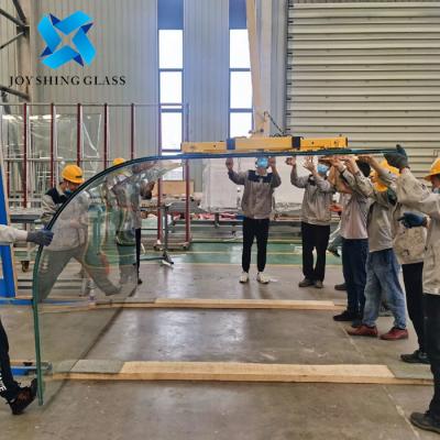 China Customized Ultra Clear Toughened Bent Laminated Glass 6mm 10mm for Partition for sale