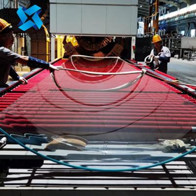 China Customized 15mm Ultra Clear Curved Toughened Glass with Holes for Architectural Decoration for sale