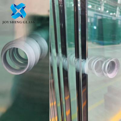 China 12mm Clear Toughened Glass with Holes for Tennis Fence Safety Glass for sale