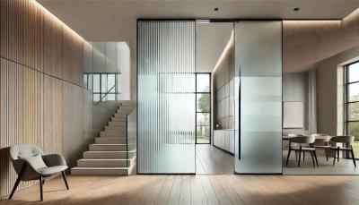 China Custom 6mm Frosted Tempered Glass Panels for Large Doors Safety Glass for sale
