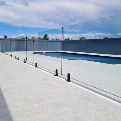 China 12mm Thick Designer Frameless Pool Glass Toughened Safety Glass Panel 1200mm Height for sale