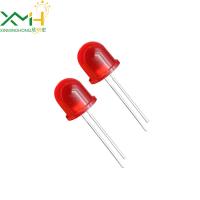 China 10mm 30mA Round 0.06W Through Hole LED Red Diffused 620-630nm 2V With Edge for sale