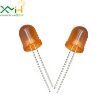 China 10mm 610nm 800mcd Round 0.06W Indicator Light LED Diode With Edge Orange 2.4v for sale