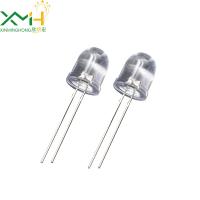 China 10mm Round Water Clear Through Hole LED 625nm 3000mcd 30deg 0.06W With Edge 2.4v for sale