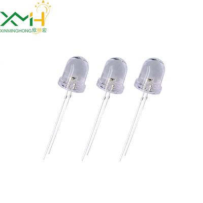 China DC3.4V Small Angle 2000mcd Led Diode 8mm Water Clear Round 520-530nm Green Lamp for sale