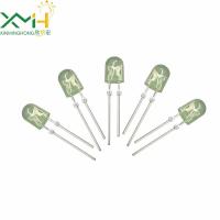 China Pure Green Through Hole LED Oval Transparent Lens 1000-1500mcd 521-526nm for sale