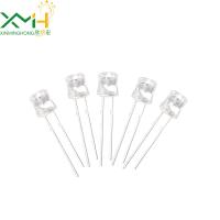 China Water Transparent  5mm Flat Top LED With Edge 580-590nm 2.1V 250-300mcd Yellow Diode for sale