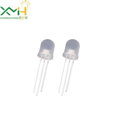 China Round Head 10mm Through Hole LED Red And Yellow Dual Color Diffused for sale