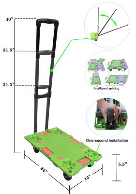 China Lightweight Foldable Platform Trolley 150kg Turtle Fold Up CE ISO9001 for sale