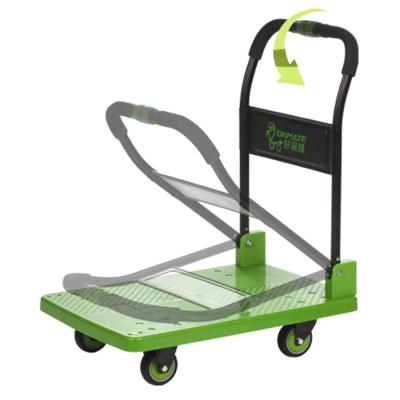 China One Hand Folding SILENT Foldable Cart Trolley 180kg Polypropylene Deck for sale