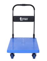 China One Hand Foldable 600KG heavy duty folding trolley cart With 5 Inch TPR Wheels for sale
