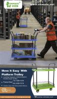 China Double Handrail Guardrails 2 Tier Rolling Cart Silent With wear resistant casters for sale