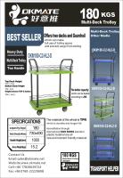 China Double Handrail Guardrails 2 Tier Rolling Cart Silent With wear resistant casters for sale
