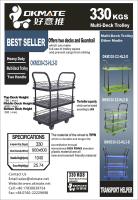 China 330kg Double Armrest 3 Tier Rolling Cart With 4 Silent Inflatable Caters for sale