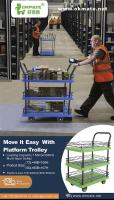 China single armrest Multi Tier Rolling Cart 180kg Load With Guardrail for sale