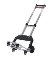 China 68kg Telescopic Foldable Cart Trolley TPR Wear resist Wheel Folding Luggage Trolley for sale