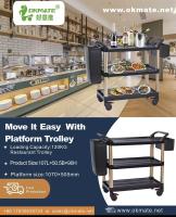 China Three Tier Dinning Folding Flatbed Trolley Silent Robust 120KG Load for sale