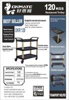 China Robust Dinning Catering Foldable Cart Trolley 120KG SILENT 2 Tier Platform Trolley for sale