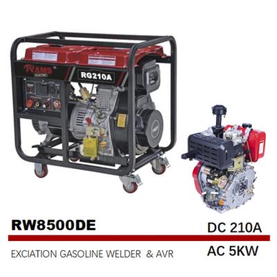 China 210A 192F Engine Driven Welding Machine Excitation Electric Start Welder Generator for sale