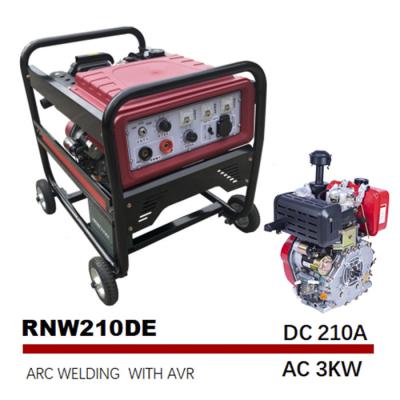 China 210A Arc DIESEL powered Engine Welder Generator 12.5L Small Tank for sale
