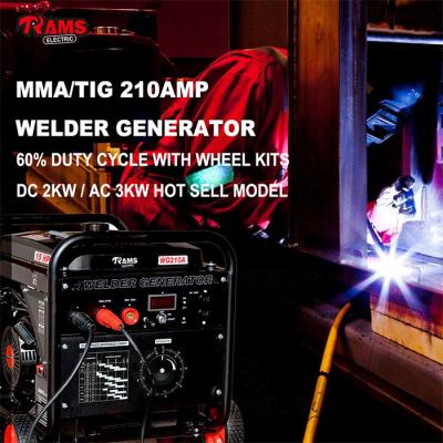 China 190FE Gasoline Powered Welder Generator 210A PMG Permanent Magnet for sale
