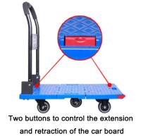 China Retractable 6 Castor Foldable Cart Trolley Hand Pushing 400KG Loading for sale