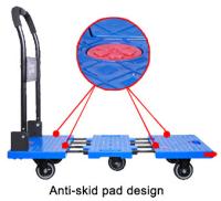 China Retractable 6 Castor Foldable Cart Trolley Hand Pushing 400KG Loading for sale