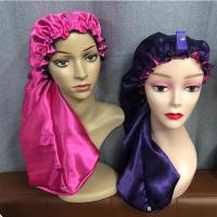 China Hot Pink Purple Satin Sleep Turban For Curly Hair 33 Inches for sale
